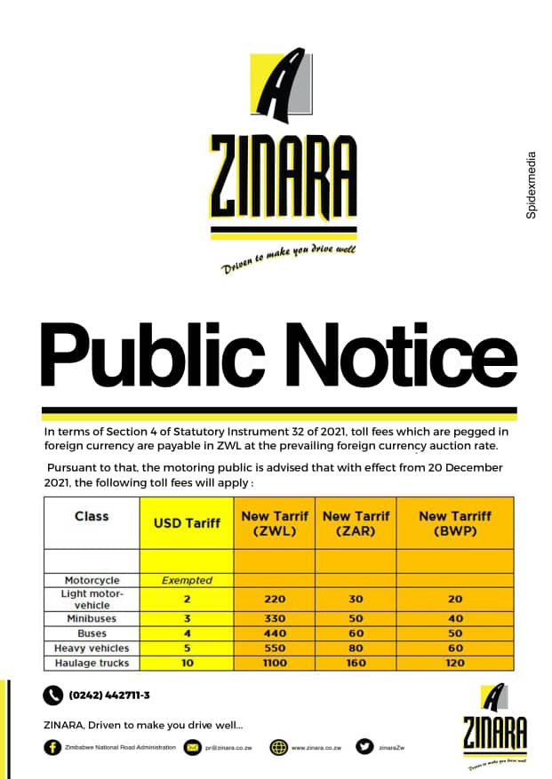 RTGS Toll Fees Increased As USD Remains The Same Zimbabwe Situation RTGS Toll Fees Increased As USD Remains The Same Zimbabwe Situation