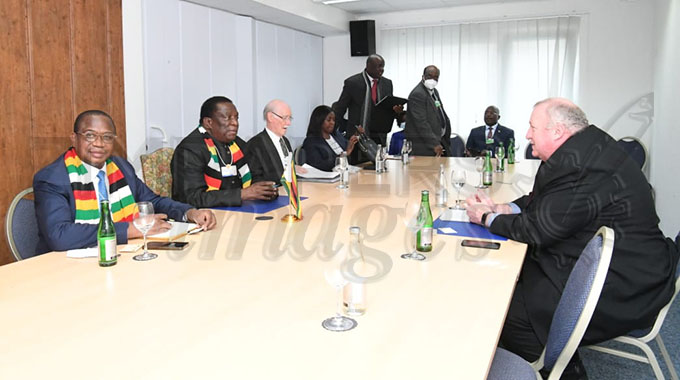 President Mnangagwa meets Lafarge-Holcim, Syngenta top leadership ...
