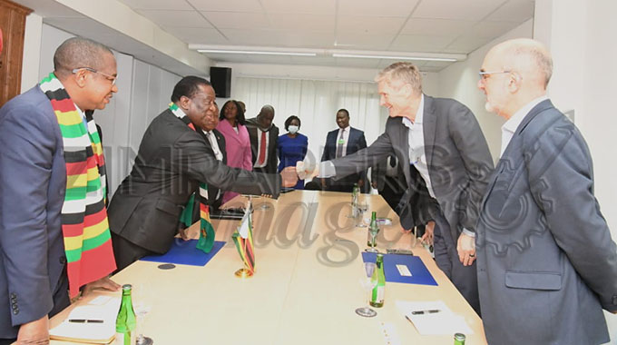 President Mnangagwa meets Lafarge-Holcim, Syngenta top leadership ...